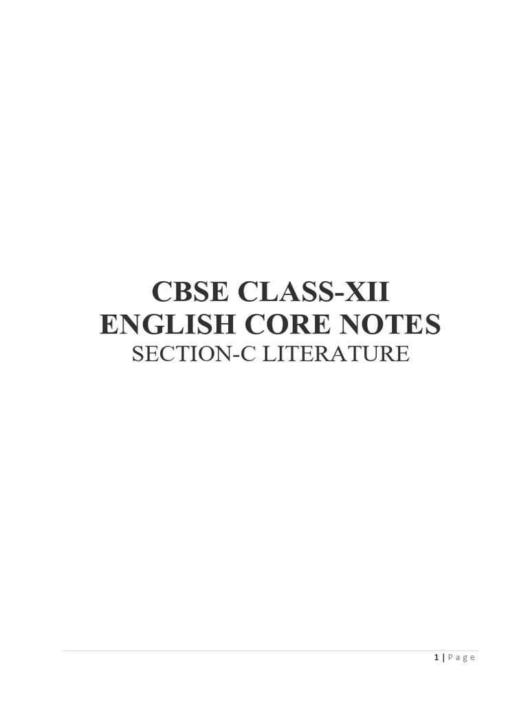 CBSE CLASS-12-ENGLISH NOTES-PART-I-FLAMINGO | PDF | Literacy