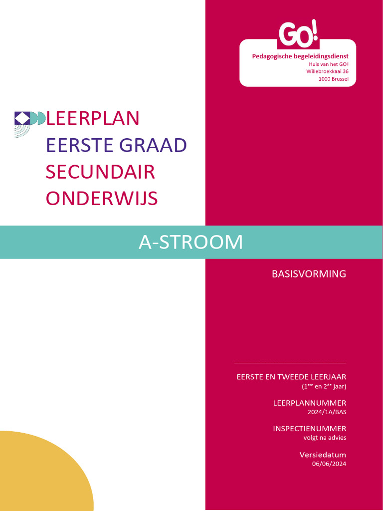 GO! Leerplan SO 1A - Basisvorming | PDF