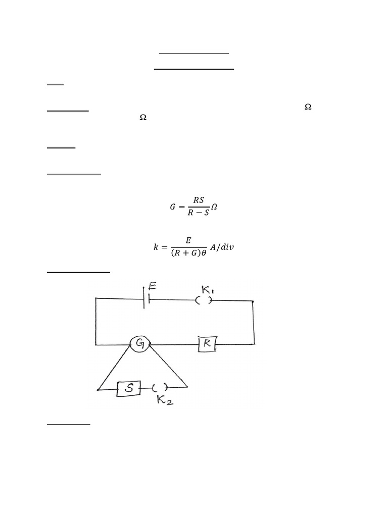 Ex 7 Galvanometer | PDF | Electrical Engineering | Electromagnetism