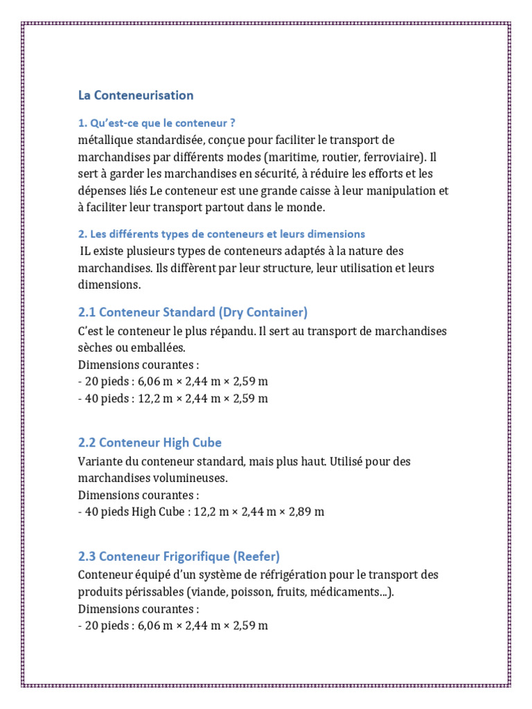 Guide sur les types de conteneurs maritimes | PDF | Modularité | Biens ...