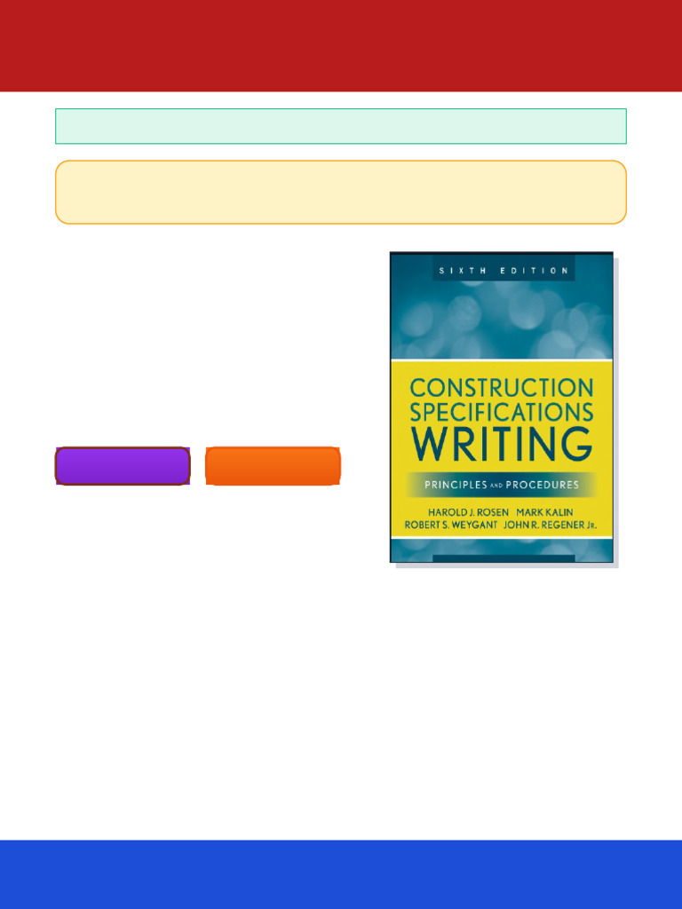 Construction Specifications Writing: Principles and Procedures - Ebook ...