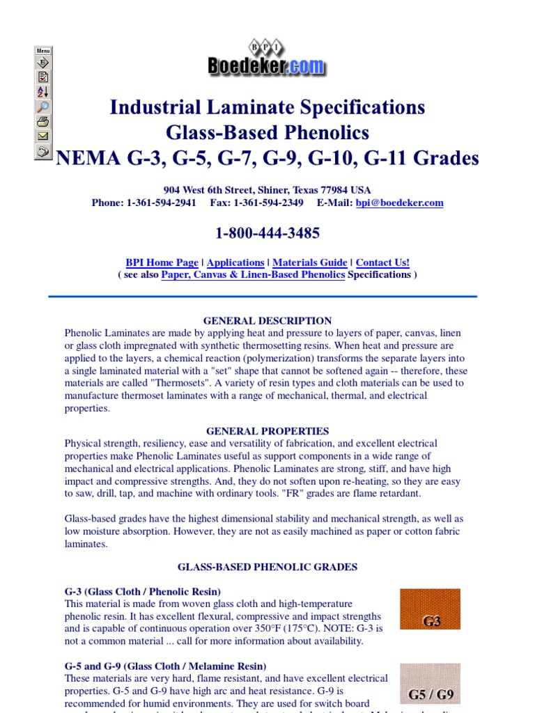 NEMA Comparison Insulating Gasket - G7 - G9 - G10 - G11 | PDF ...
