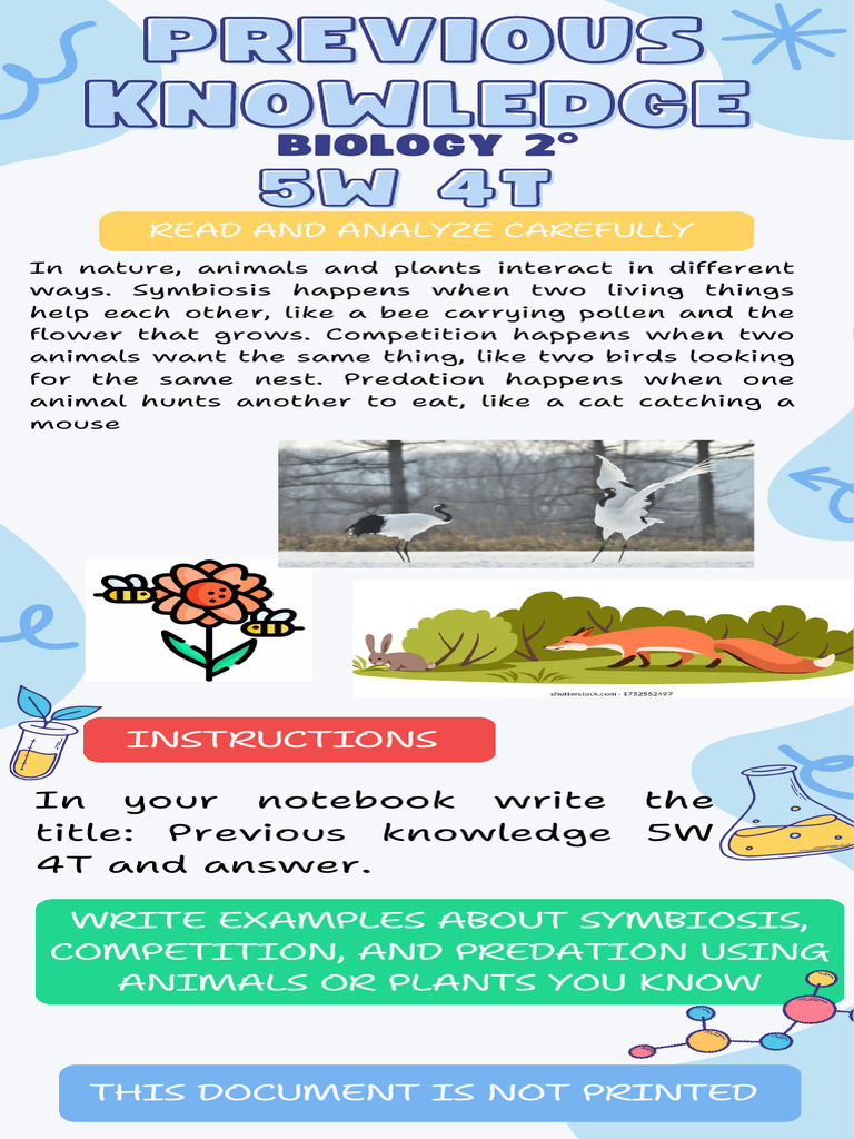 Examples of Symbiosis, Competition, Predation | PDF