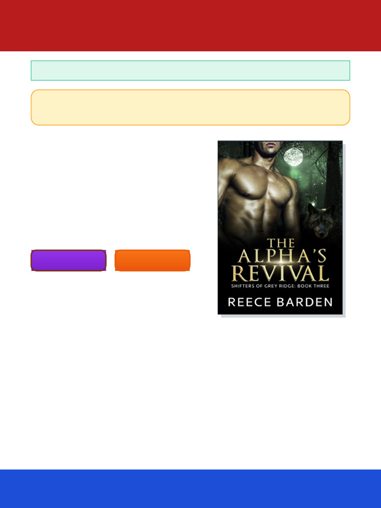 The Alpha s Revival Wolf Shifters of Grey Ridge 3 1st Edition Reece ...