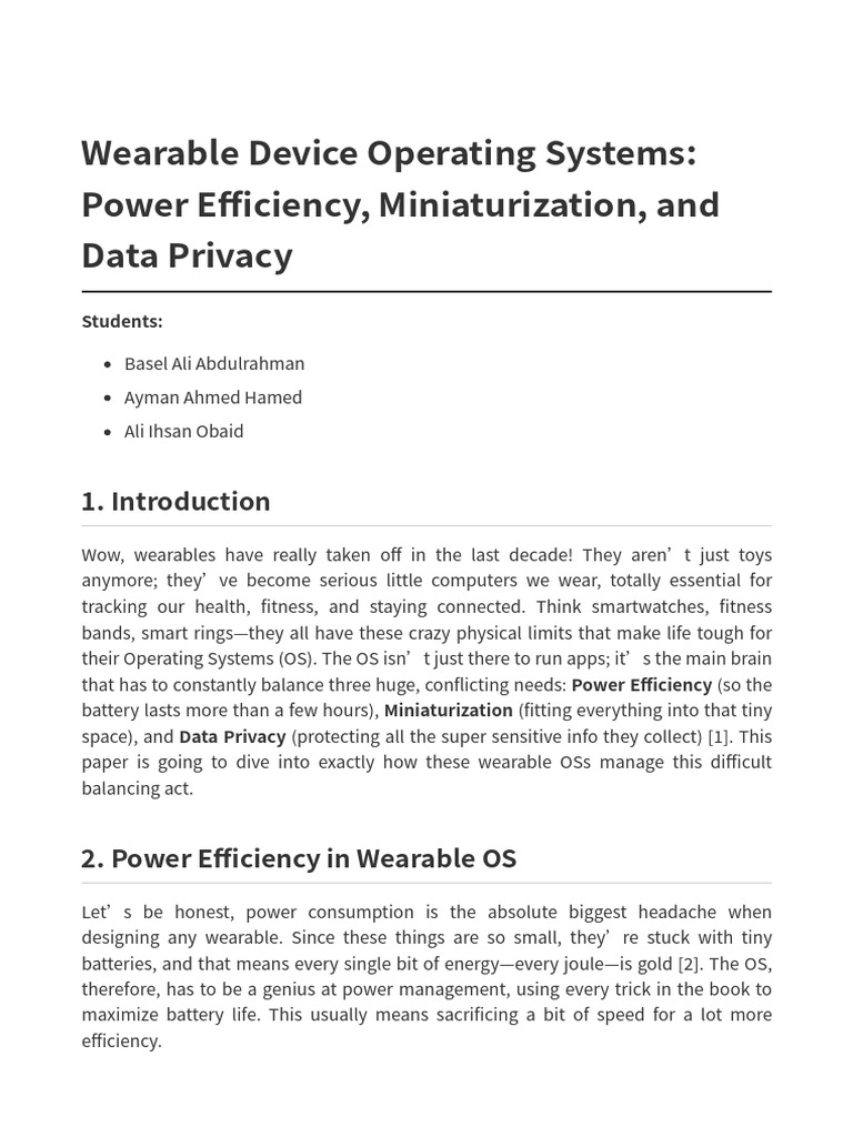 Wearable Os Report Humanized v2 | PDF | Wearable Technology | Encryption