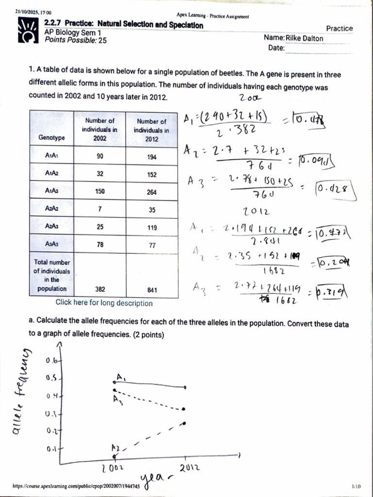Practice Natural Selection Biology Worksheet | PDF | Genotype ...
