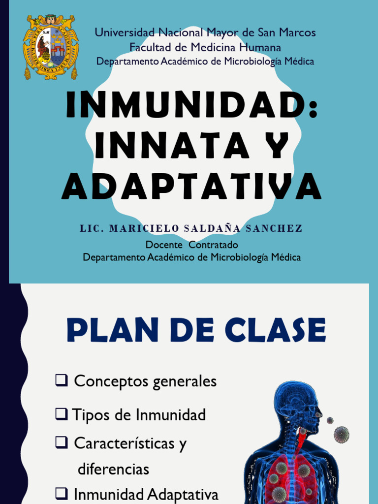 t4 - Inmunidad Innata y Adaptativa. Lic Saldaña | PDF | Sistema inmune ...