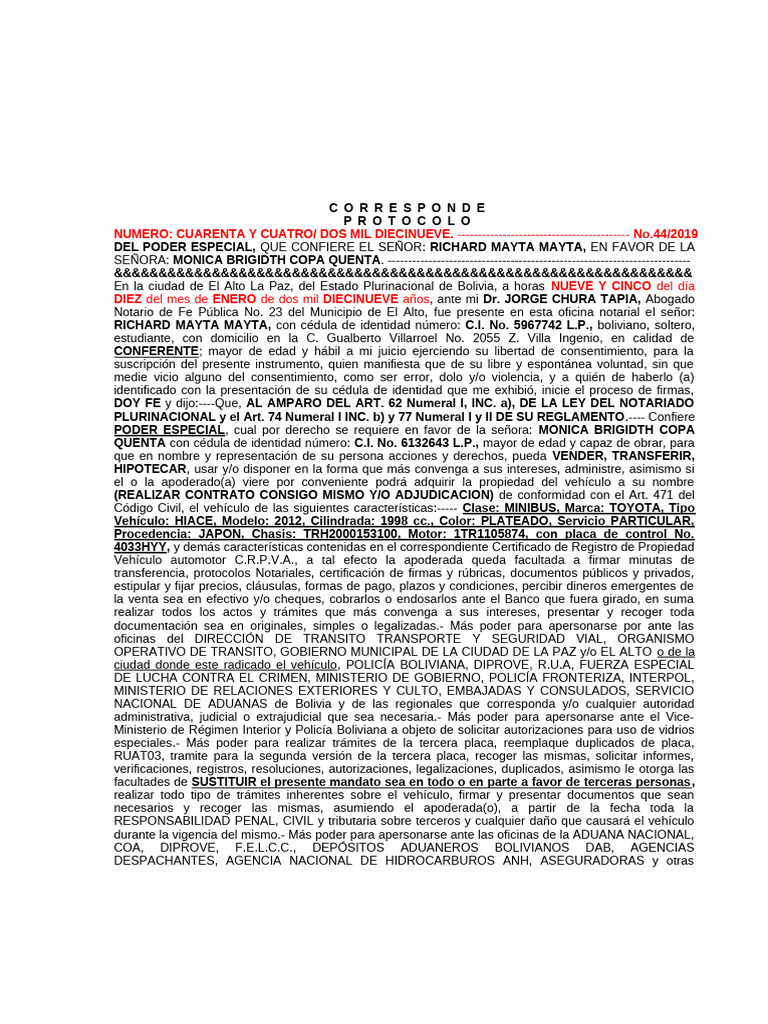 Poder Vehiculo Directo Modelo 000-2019 | PDF | Bancos | aduana