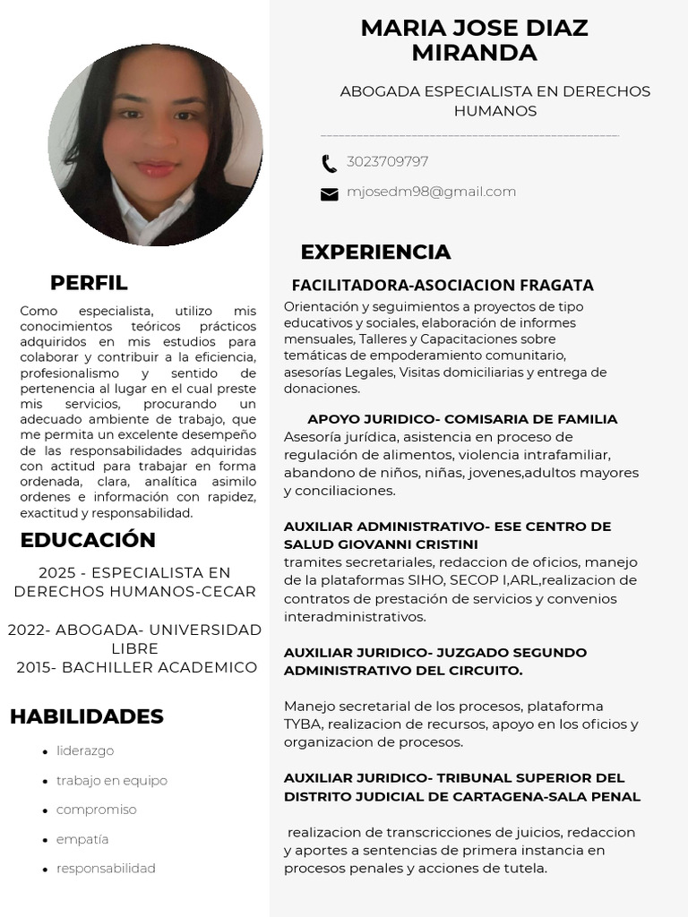 Perfil Profesional de María José Díaz Miranda | PDF | Historial médico ...