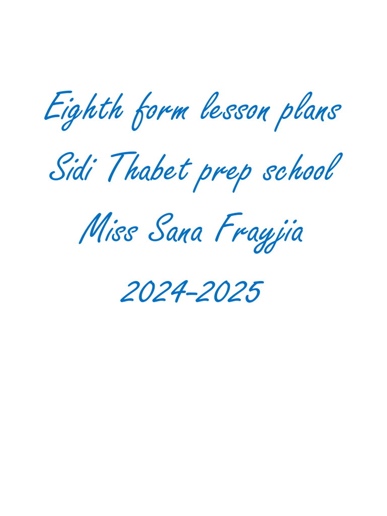 Eighth Grade Lesson Plans 2024-2025 | PDF | Academic Degree | Linguistics