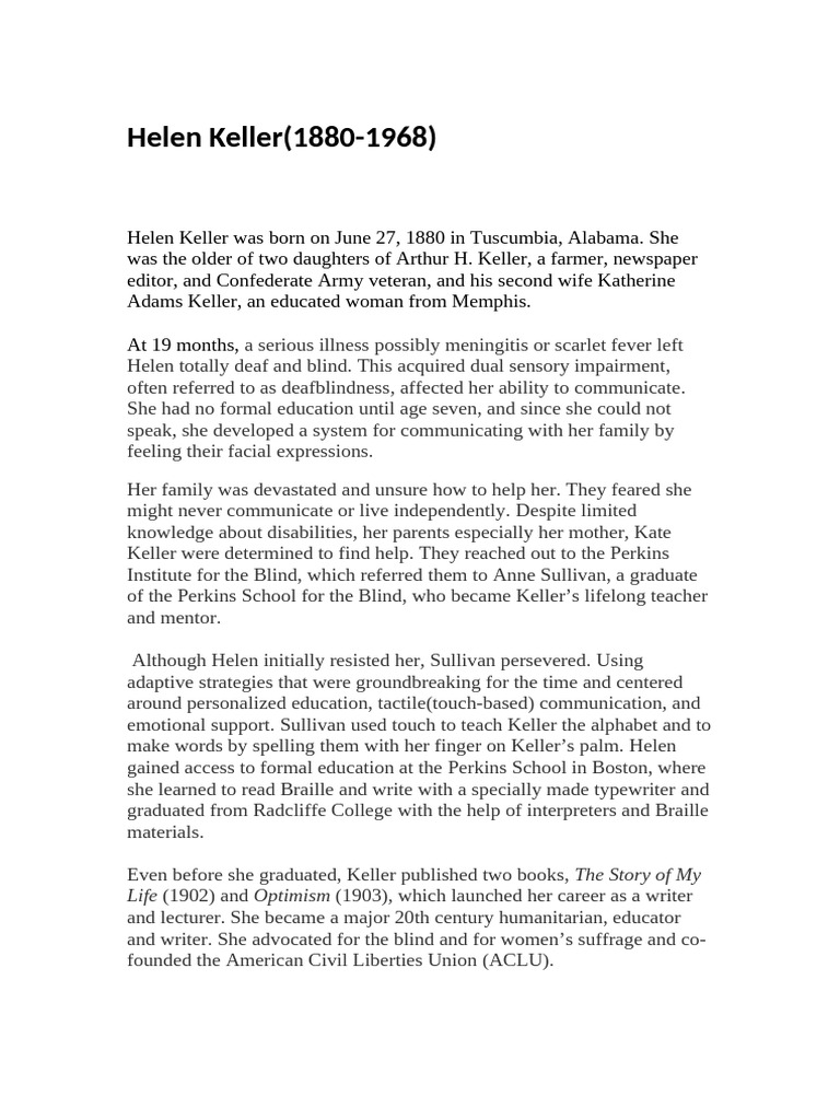 Helen Keller Pdf