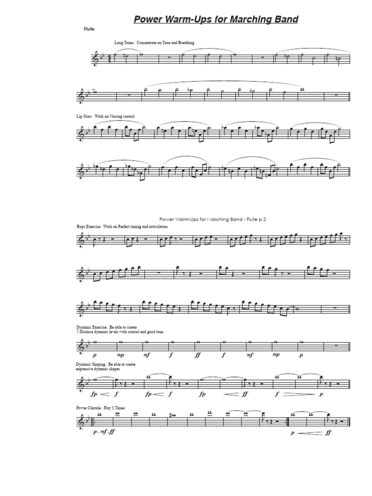 Power Warm UPs For Marching Band - FLIP FOLDER - Parts Package | PDF