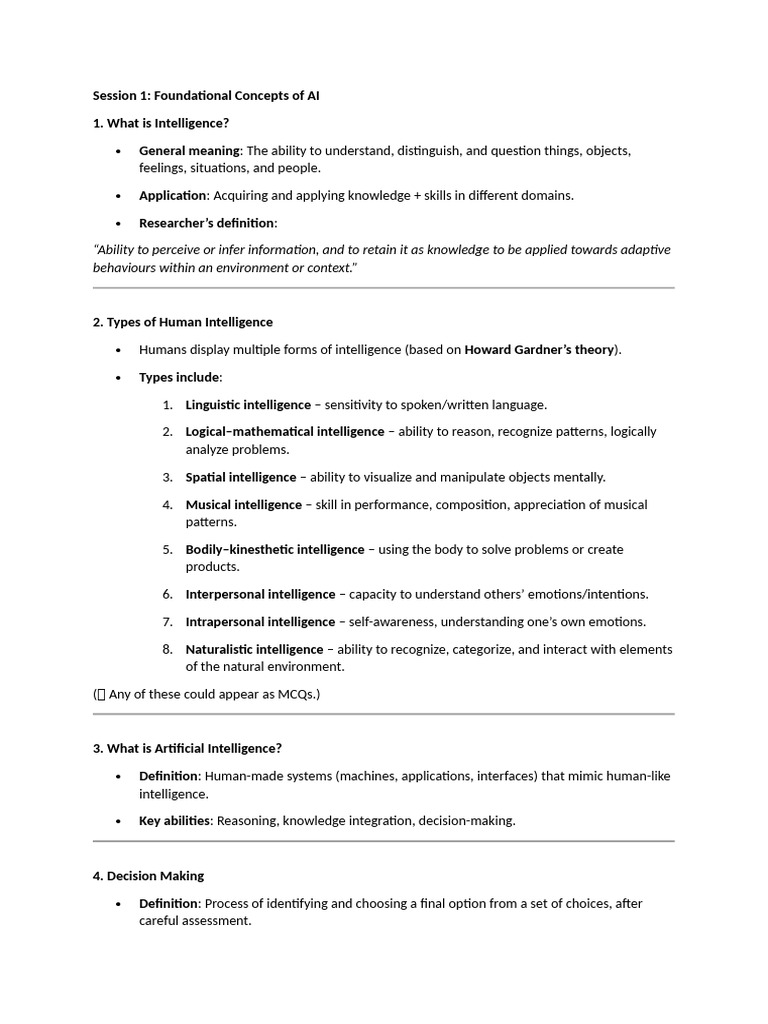 AI study material(imp, #2) | PDF | Artificial Intelligence | Intelligence (AI) & Semantics