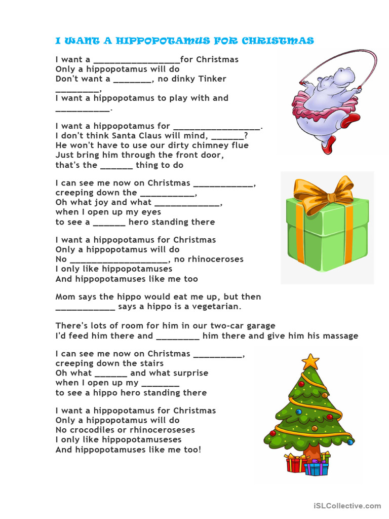 Hippopotamus for Christmas Lyrics | PDF