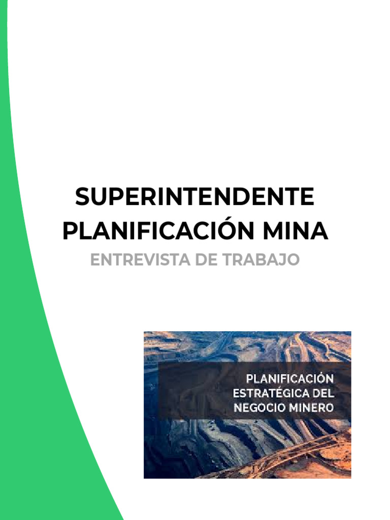 Superintendente Planificaci n Mina 1761467934 | PDF