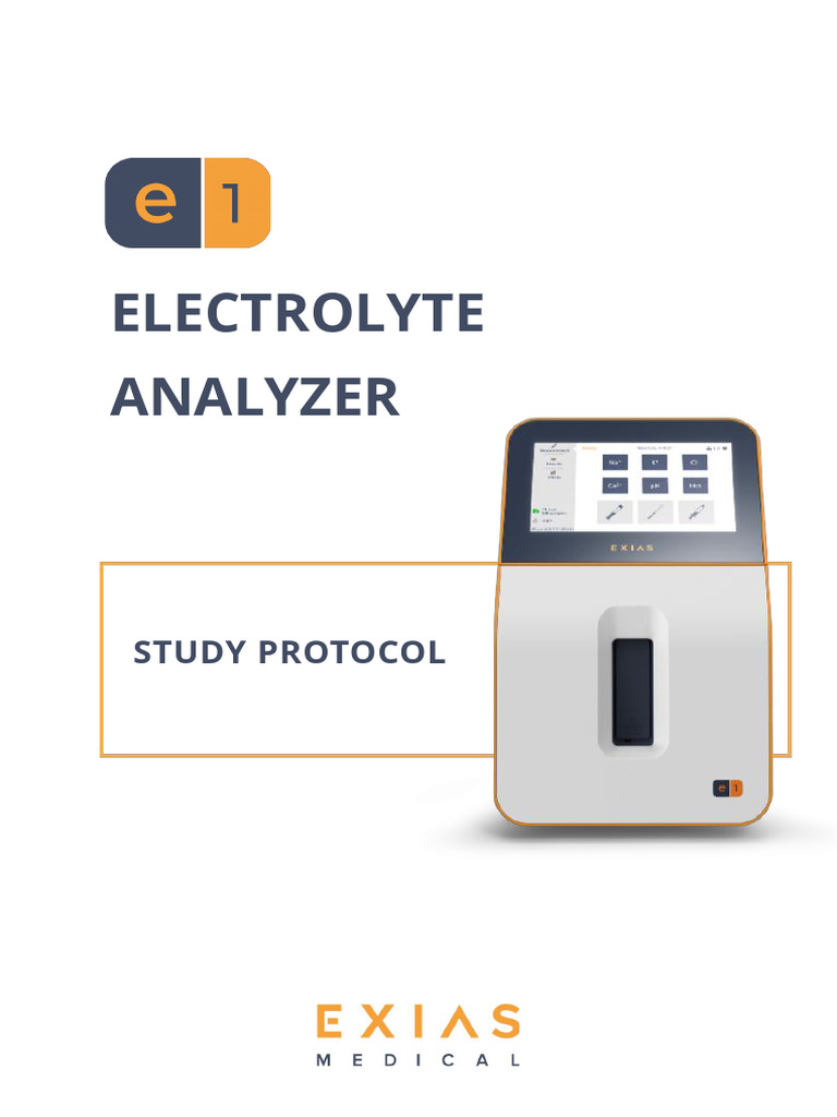 EM01 SP Study Protocol e1-Analyzer Precision Estimates V1[1] | PDF ...