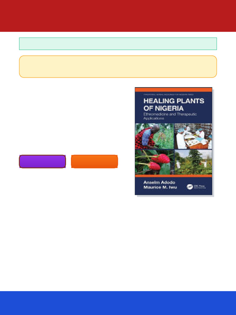 Healing Plants of Nigeria Ethnomedicine and Therapeutic Applications ...