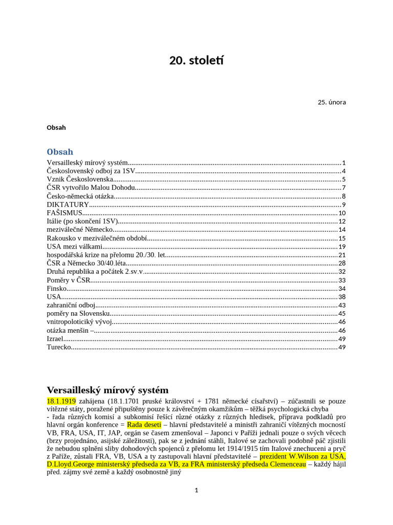 Skriptá 3_Dejiny 20. Storočia | PDF