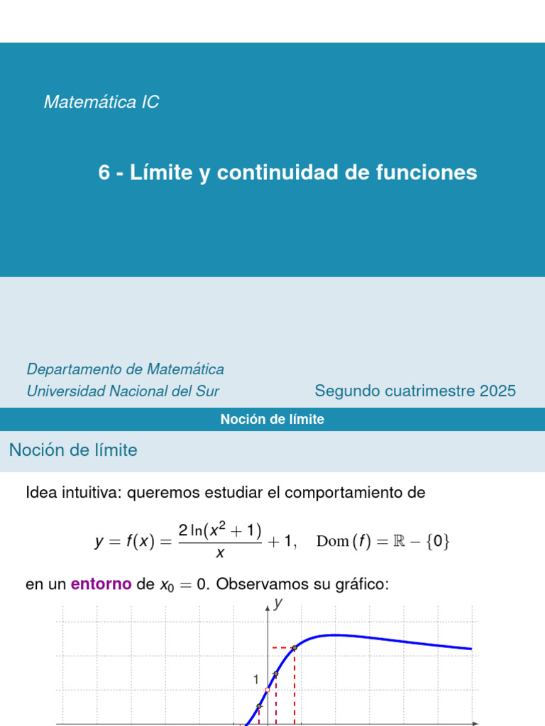 6 - Límite y Continuidad | PDF | Función (Matemáticas) | Matemáticas