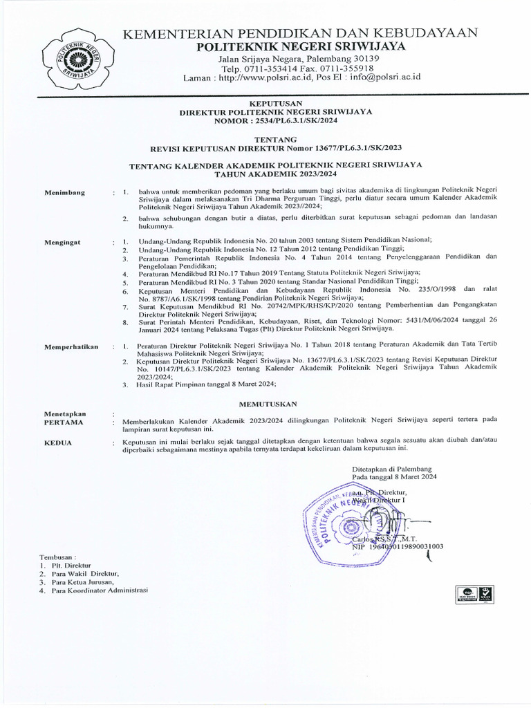 Kalender Akademik Genap 2024 | PDF