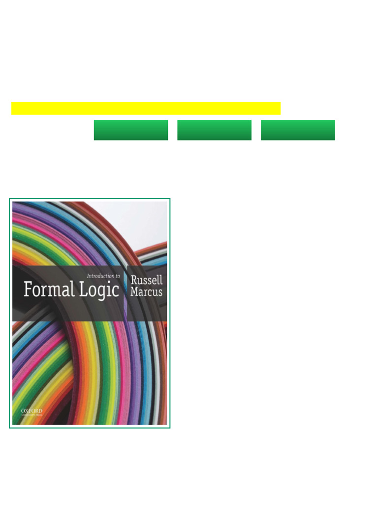 (Ebook) Introduction To Formal Logic by Russell Marcus ISBN ...