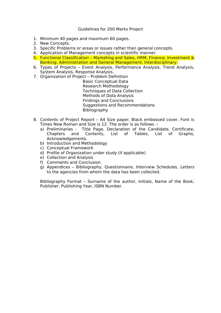 Guidelines For 200 Marks Project | PDF | Data Analysis | Science