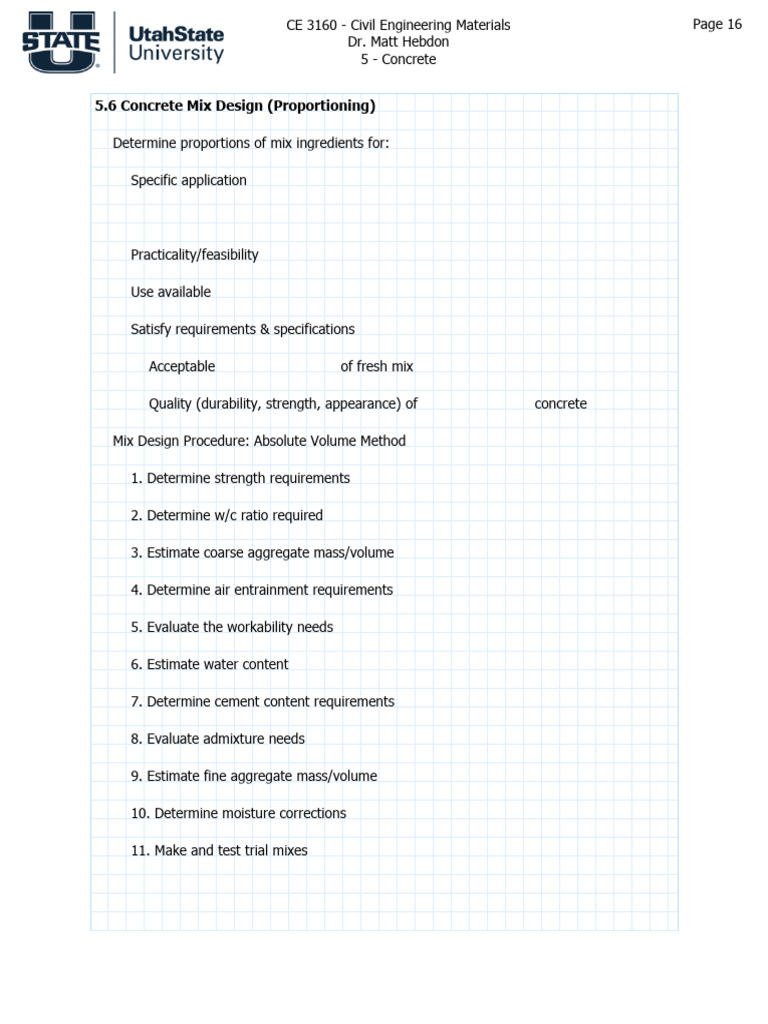 5.6 Concrete Mix Design - SV | PDF | Concrete | Materials