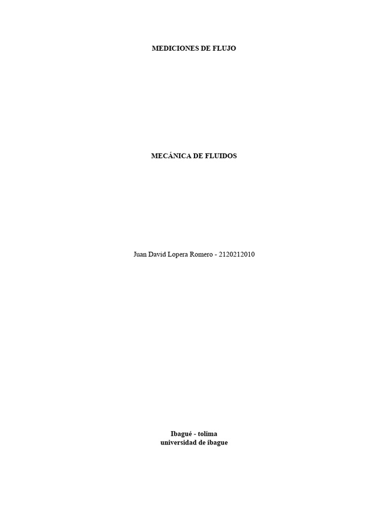 informe laboratorio mediciones de flujo | PDF | Descarga (hidrología) | Medición