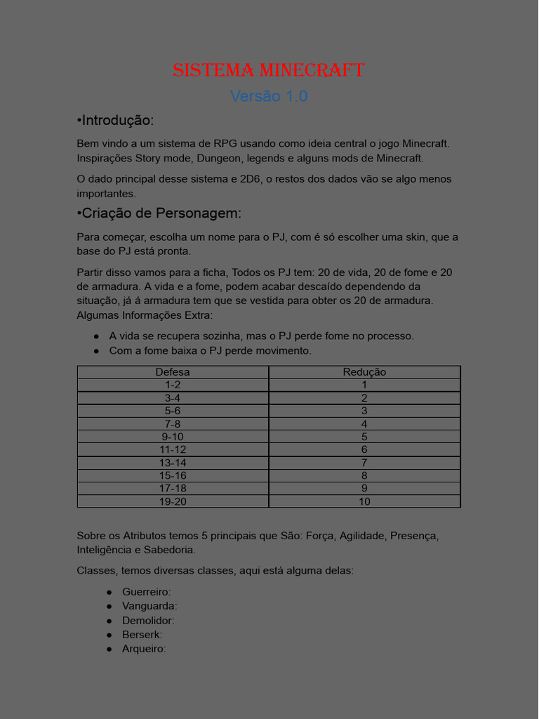 Sistema Minecraft | PDF | Minecraft