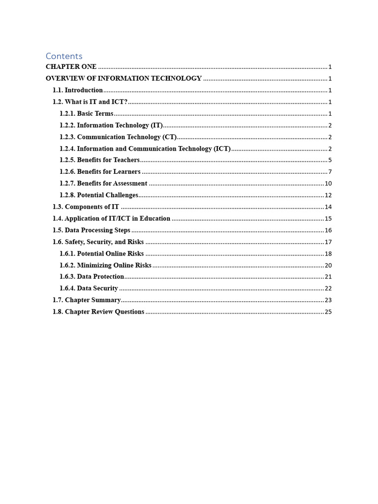 Chapter 1 - Overview of Information Technology Draft-1 | PDF ...