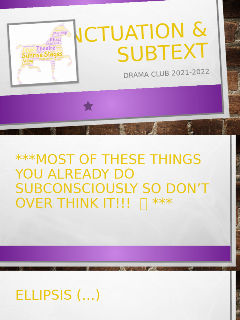 Punctuation and Subtext Workshop | PDF | Ellipsis | Grammar