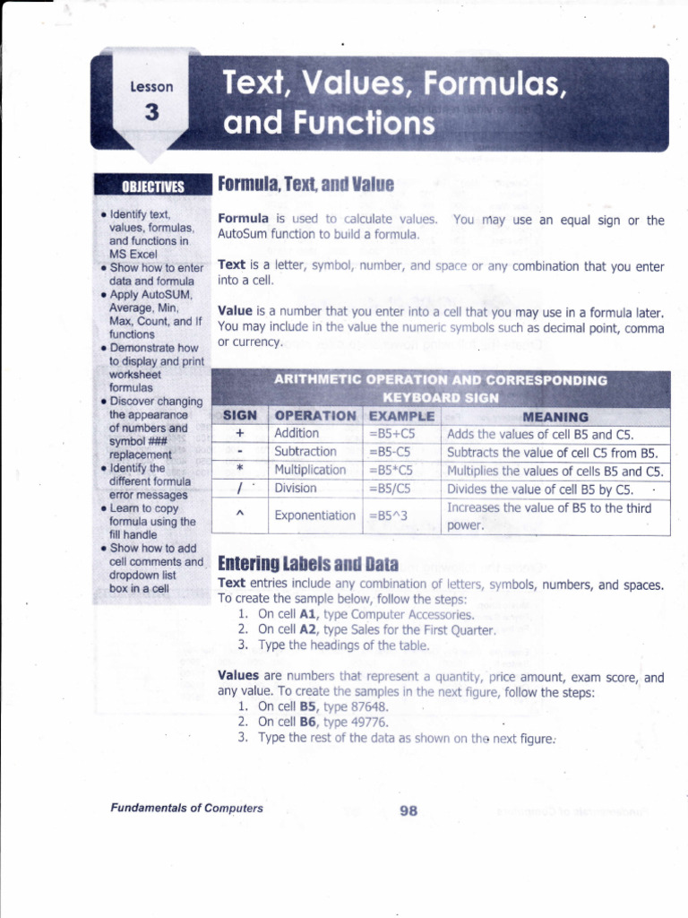 G10 - CCS - 2Q Week 3 4 | PDF | Formula | Numbers
