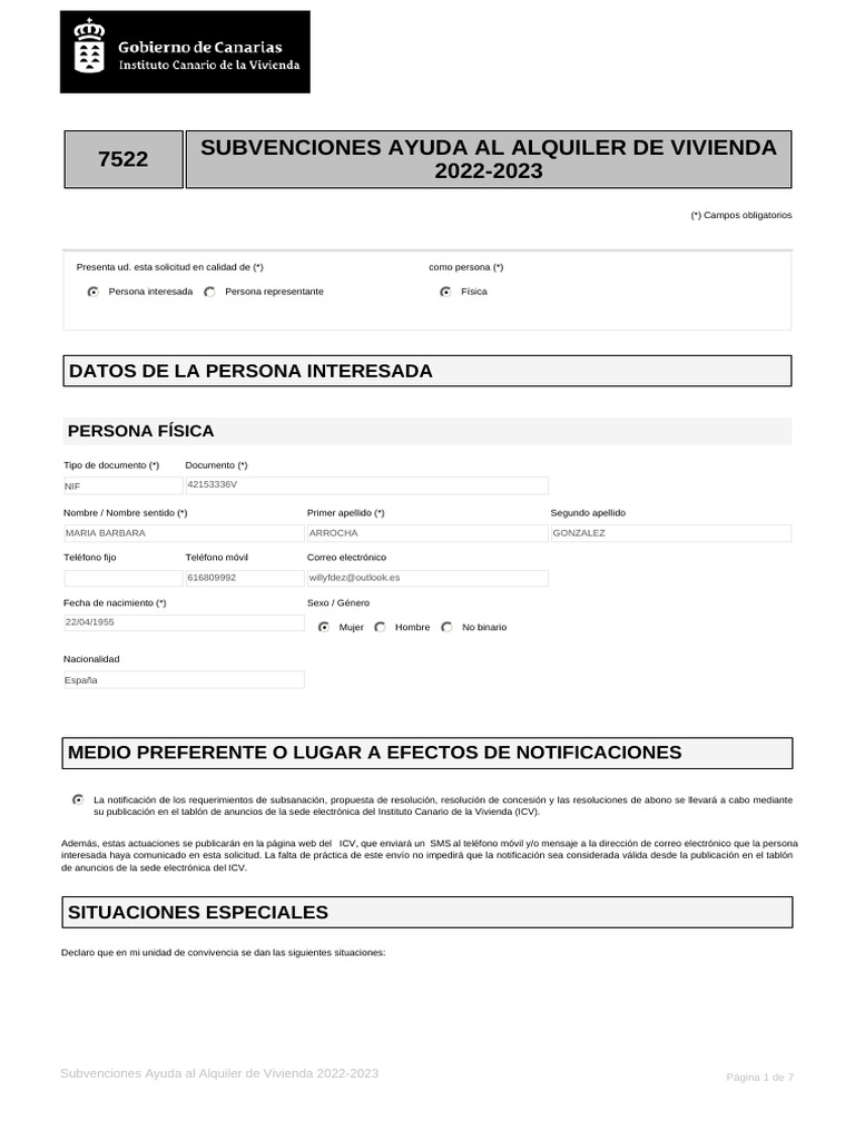 SOLICITUD DE SUBVENCIÓN PARA AYUDAS AL ALQUILER DE VIVIENDA | PDF | Propiedad | Barrio residencial