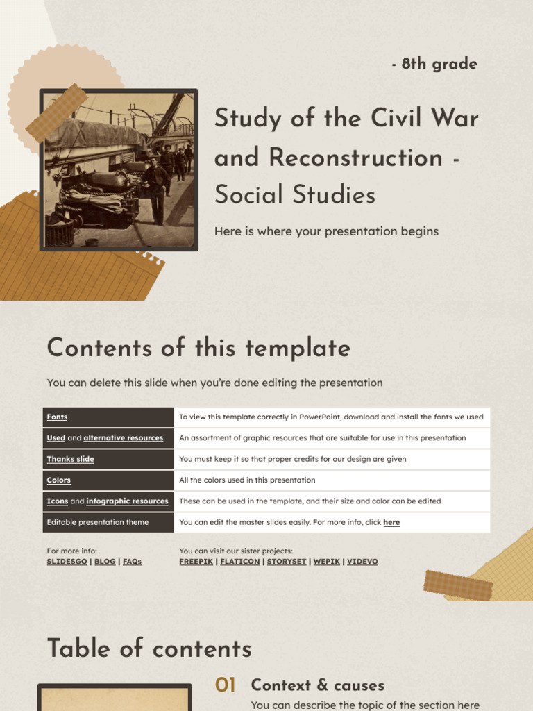 Study of the Civil War and Reconstruction - Social Studies - 8th Grade ...