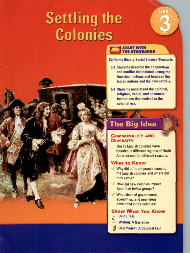 Es 5 Soc Usmnn5 Unit 3 Chapter 5 New England Colonies | PDF