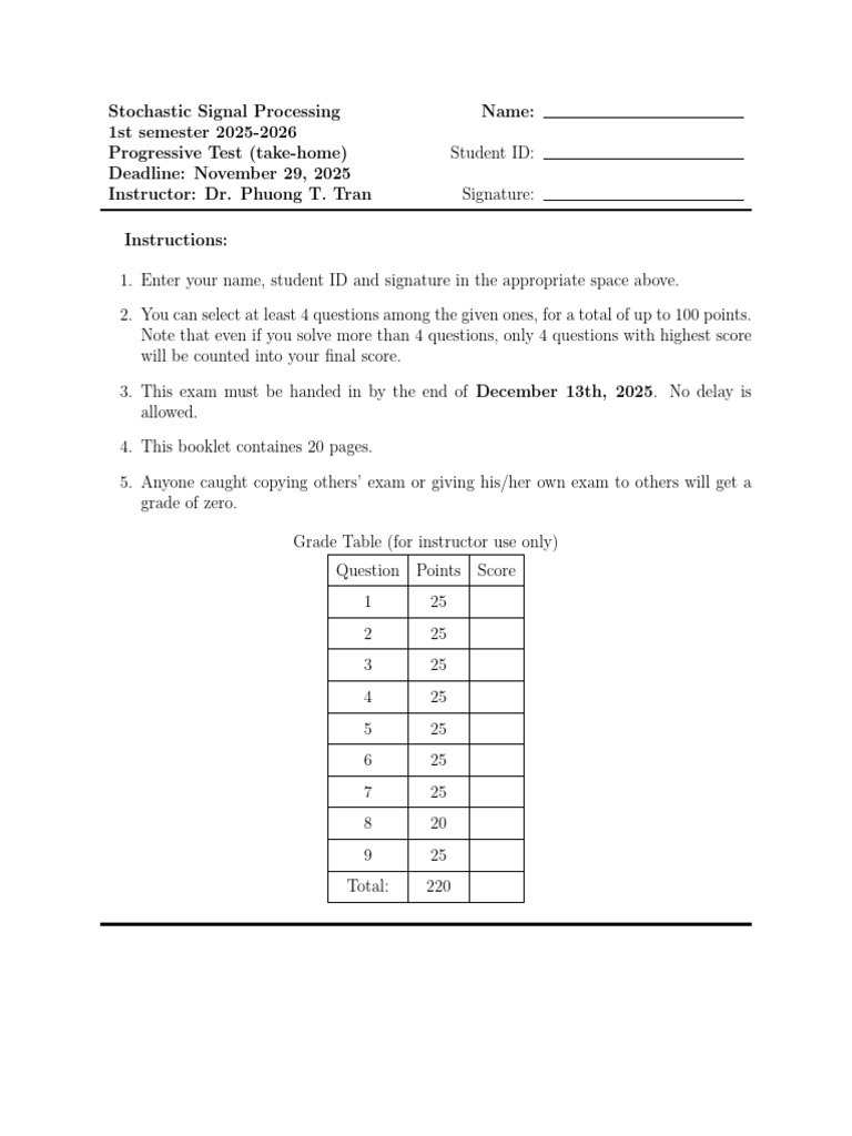 Exam Fall2025 | PDF | Estimator | Bias Of An Estimator