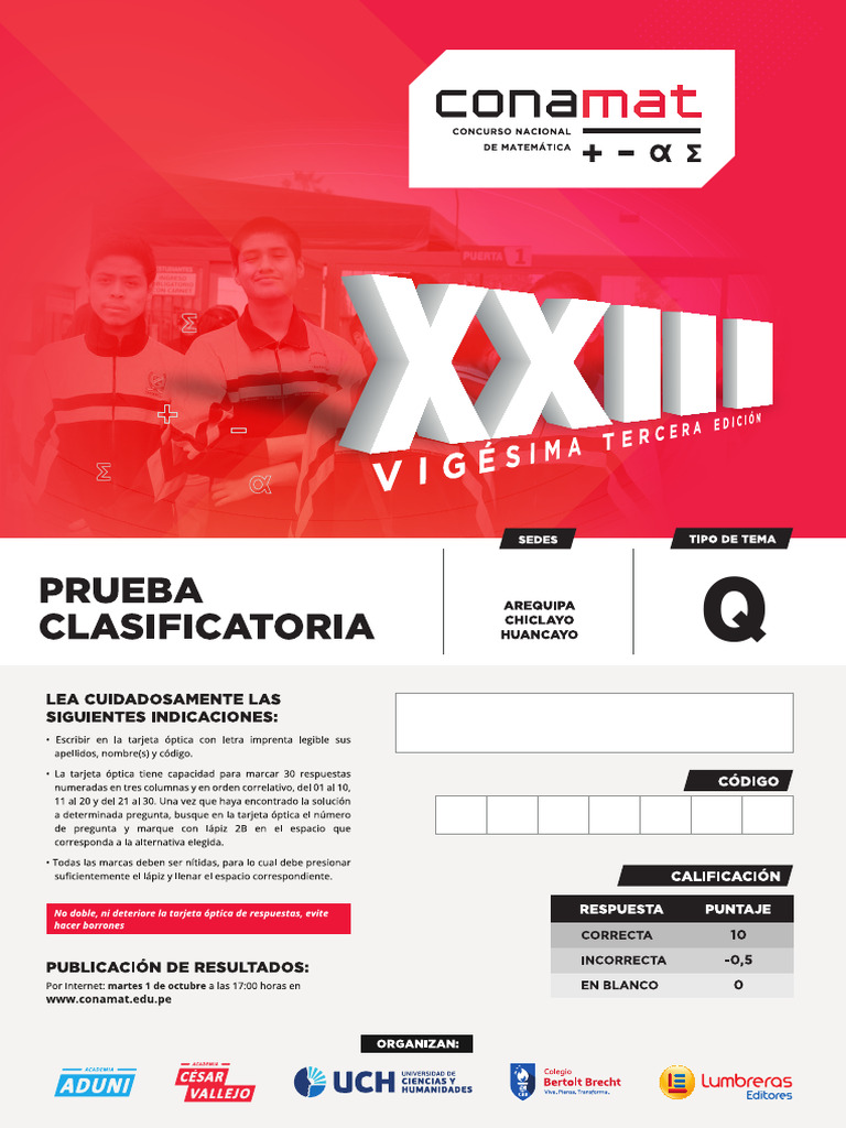 Conamat_5ºP_Provincia_Tema Q (1) | PDF | Geometría euclidiana | Geometría Elemental