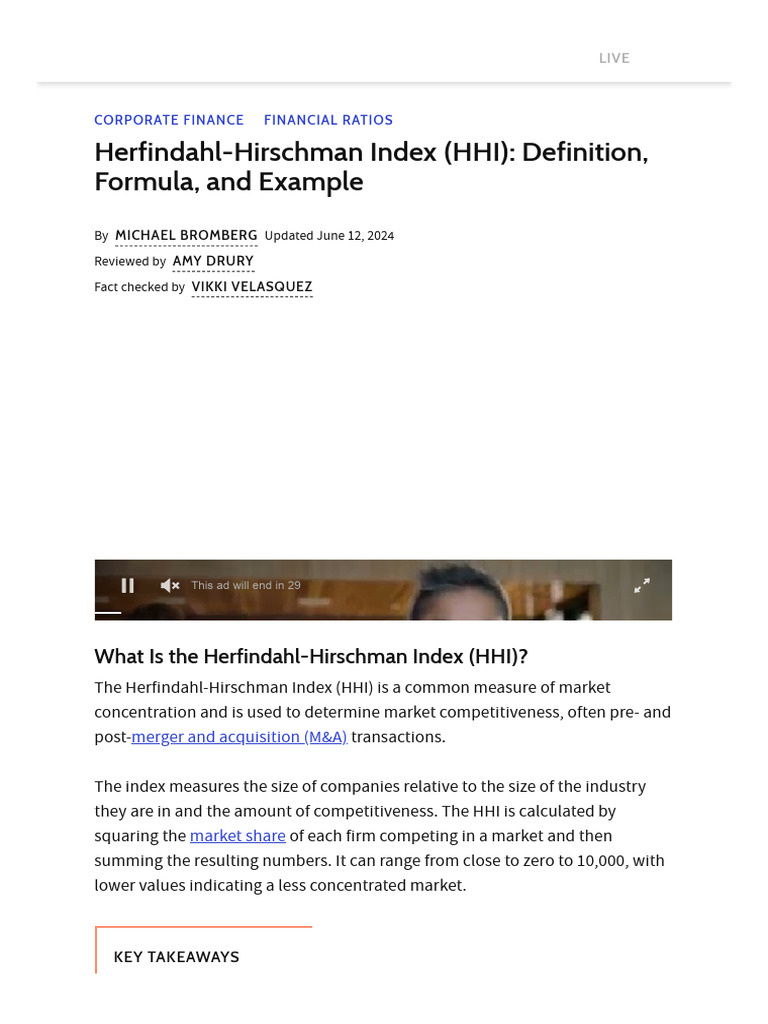 Understanding the Herfindahl-Hirschman Index | PDF | Market (Economics ...