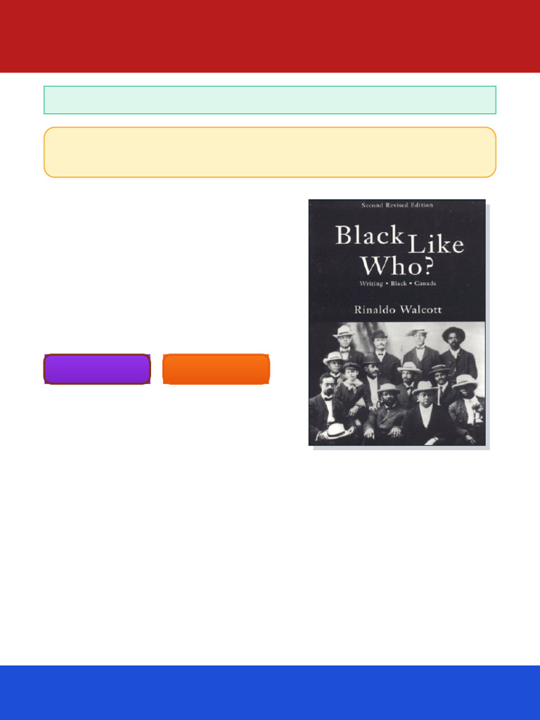 Black Like Who Writing Black Canada 2 Revised Edition Rinaldo Walcott ...