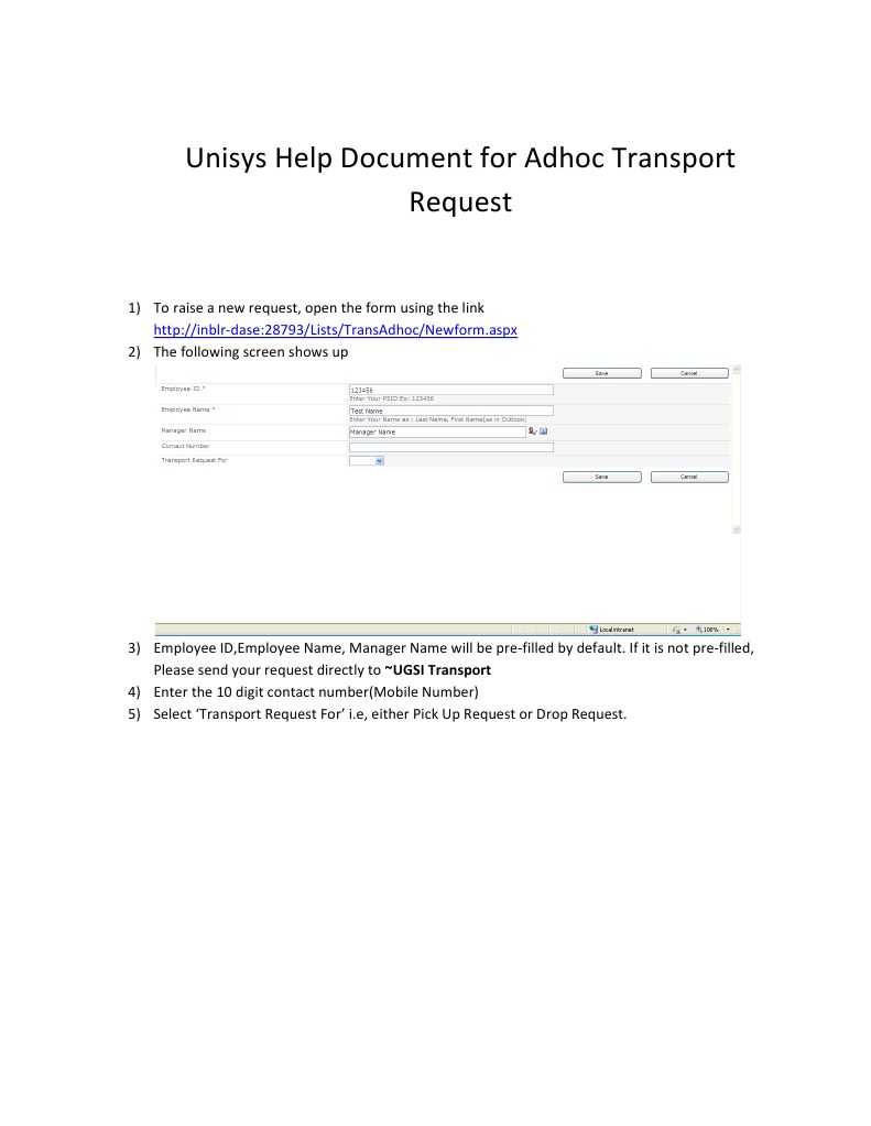Unisys Help Document For Adhoc Transport Request | PDF | Computing | Computing And Information ...