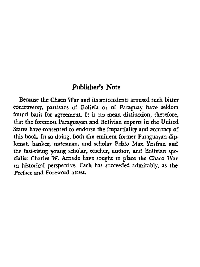 Booman the Conduct of the Chaco War | PDF