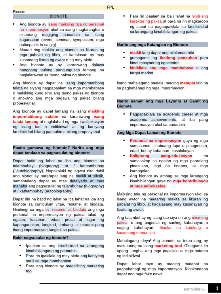 04 Bionote | PDF