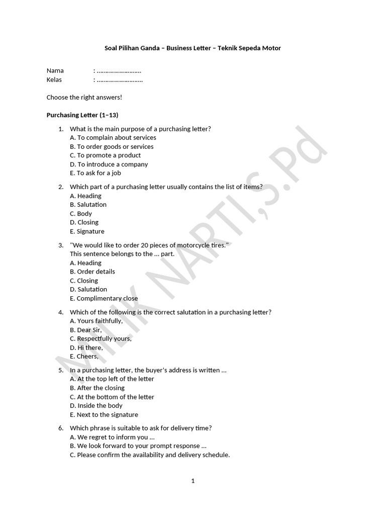 Business Letter Types and Examples | PDF