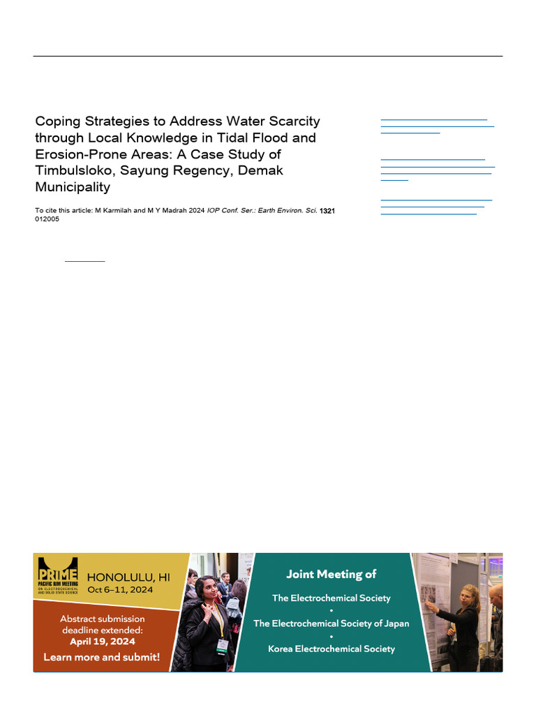 Water Scarcity Solutions in Coastal Areas | PDF | Water | Desalination