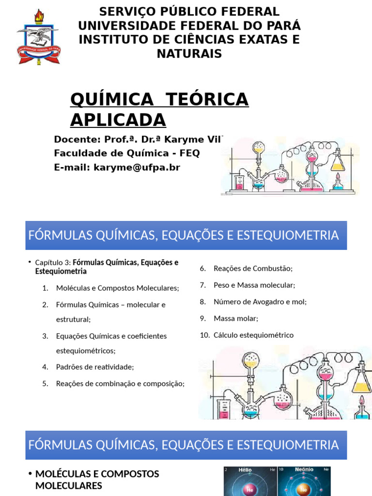 Aula 3 - Capítulo 2 Fórmulas Químicas, Equações e Estequiometria | PDF ...