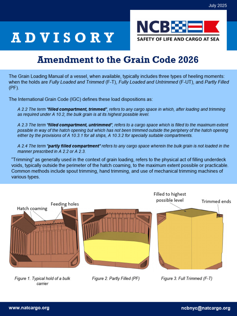 NCB Advisory Grain Code Amendment 2026 | PDF
