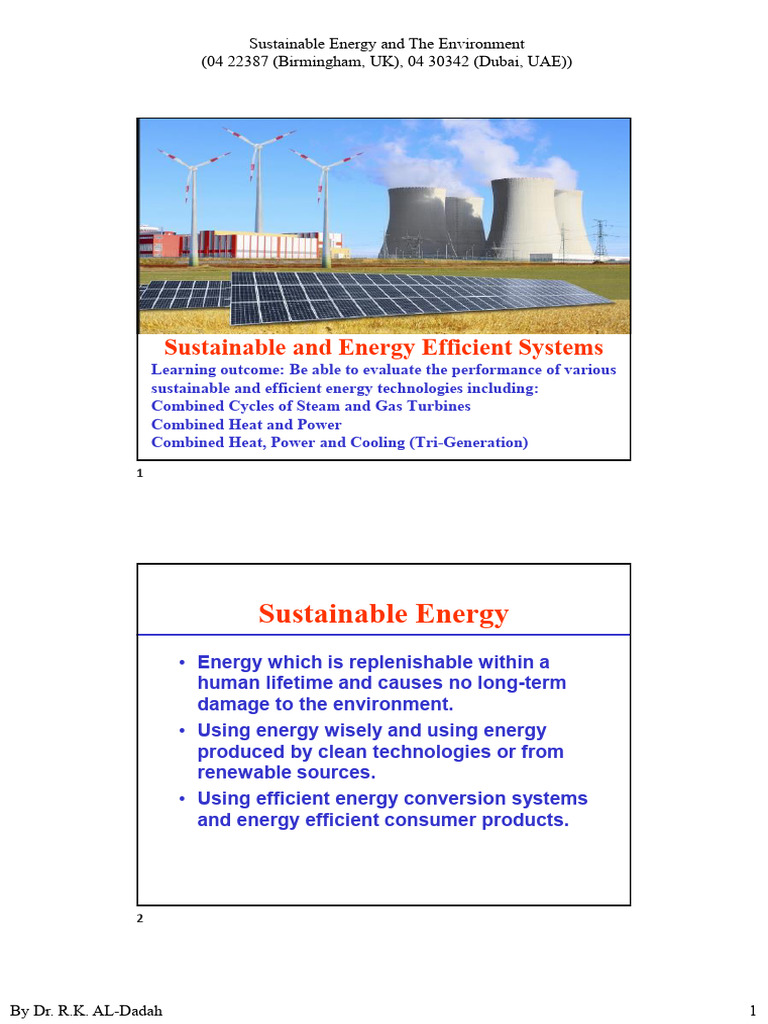 Sustainable and Energy Efficient Systems Final3 | PDF | Cogeneration ...