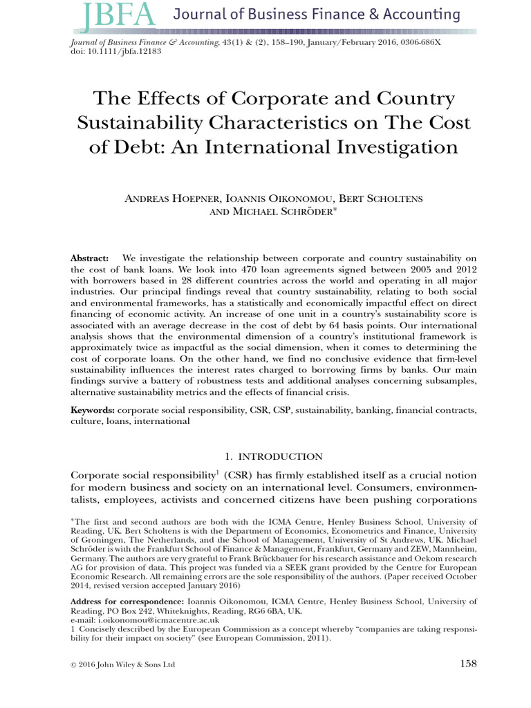 Business Fin Account - 2016 - Hoepner - The Effects of Corporate and ...
