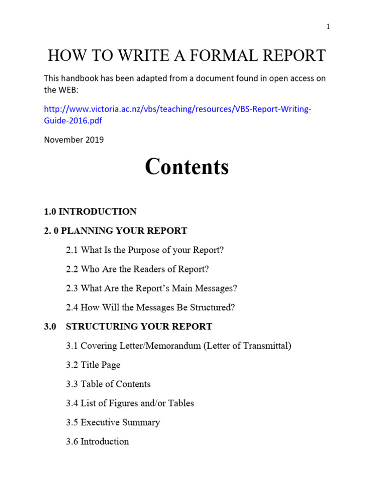 How To Write A Formal Report | PDF