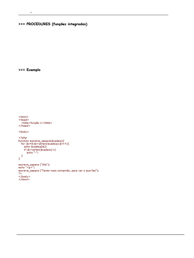 Aula 10 - Procedures | PDF